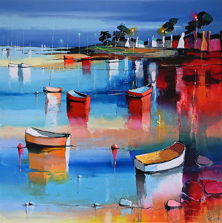 Eric Le Pape - Le Sable Rouge - Ships In The Ocean - Landscape Painting ...