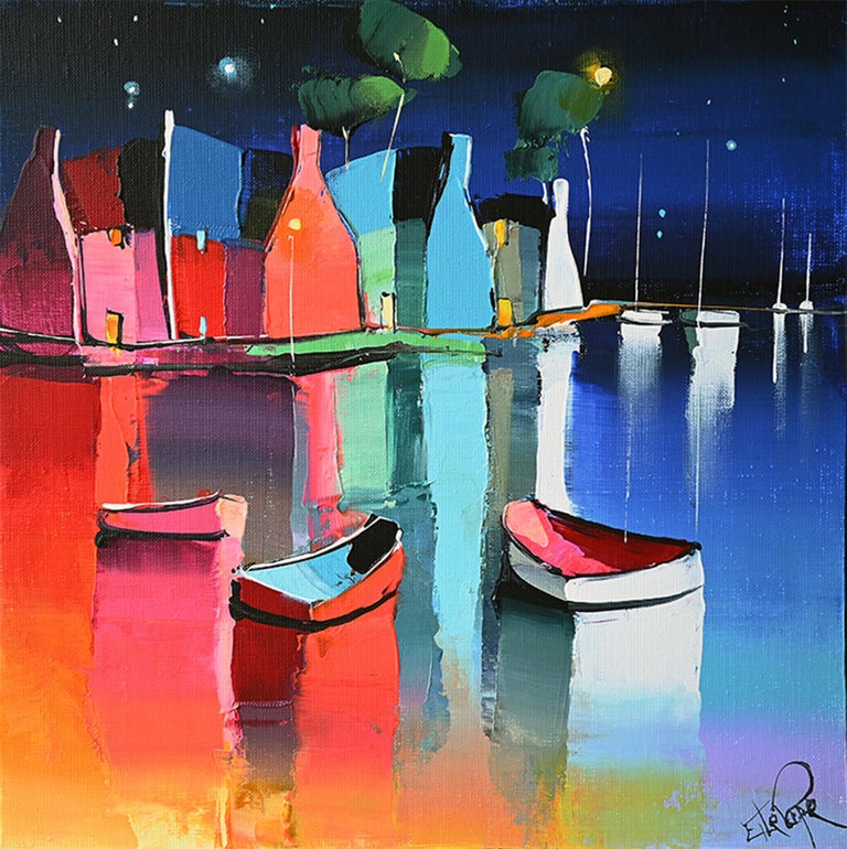 Eric Le Pape - Lumière Bleue - Ships In The Ocean - Landscape Painting ...