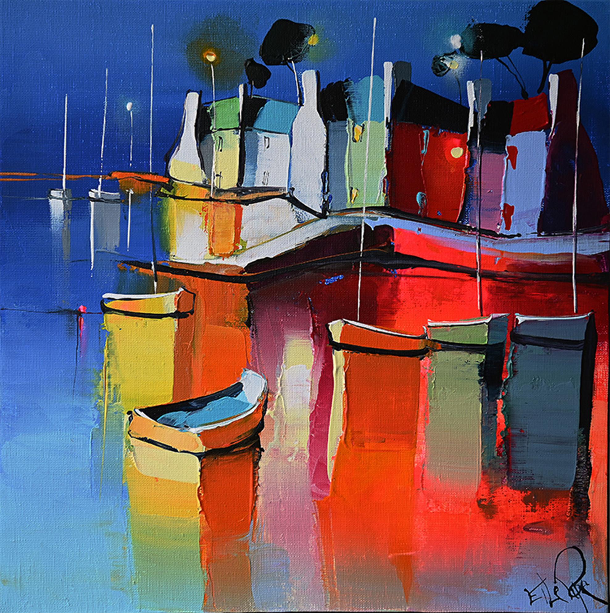 Eric Le Pape - Reflet Rouge - Ships In The Ocean - Landscape Painting ...