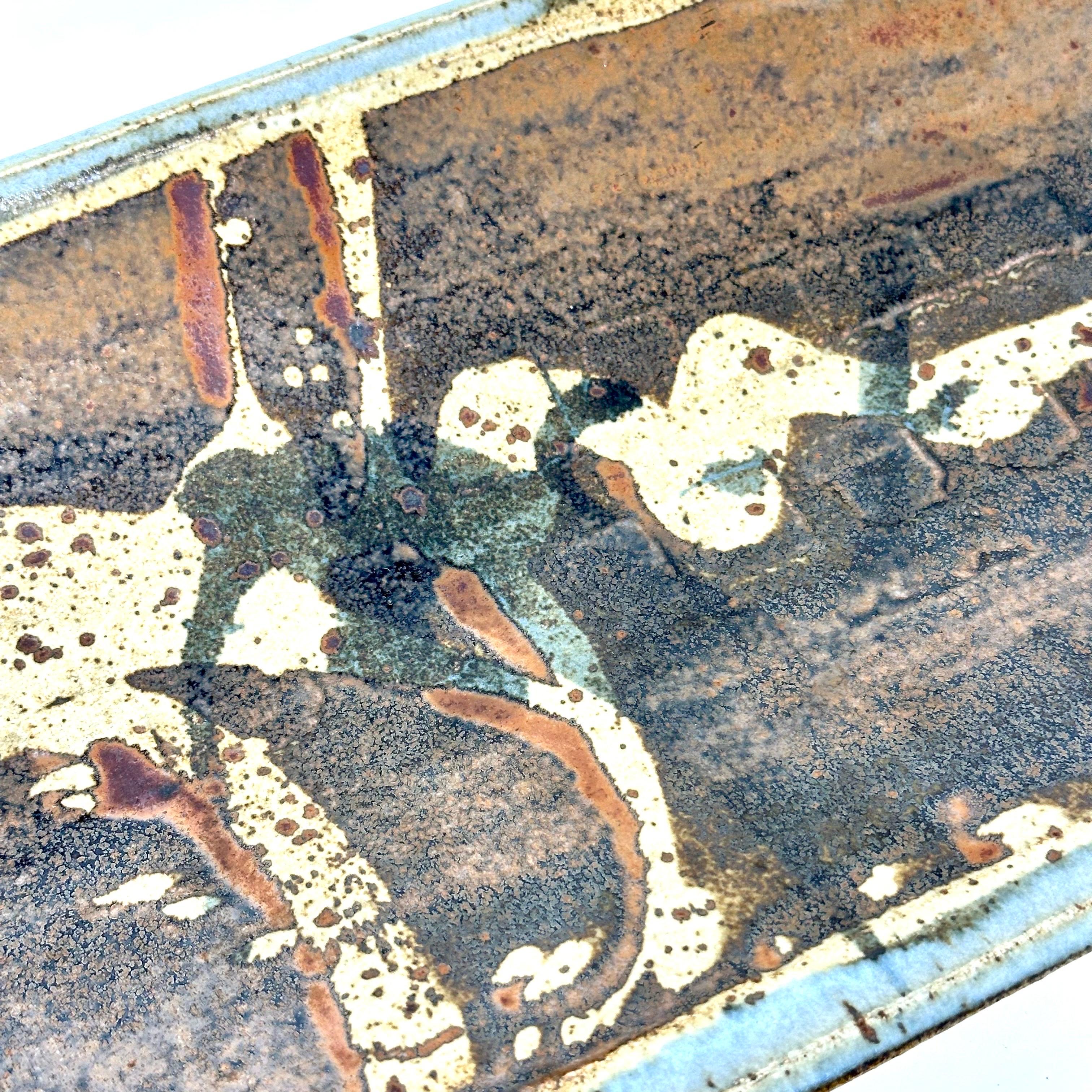 Eric Norstad Mid-Century Painted Slab Pottery Platter, Signed For Sale ...