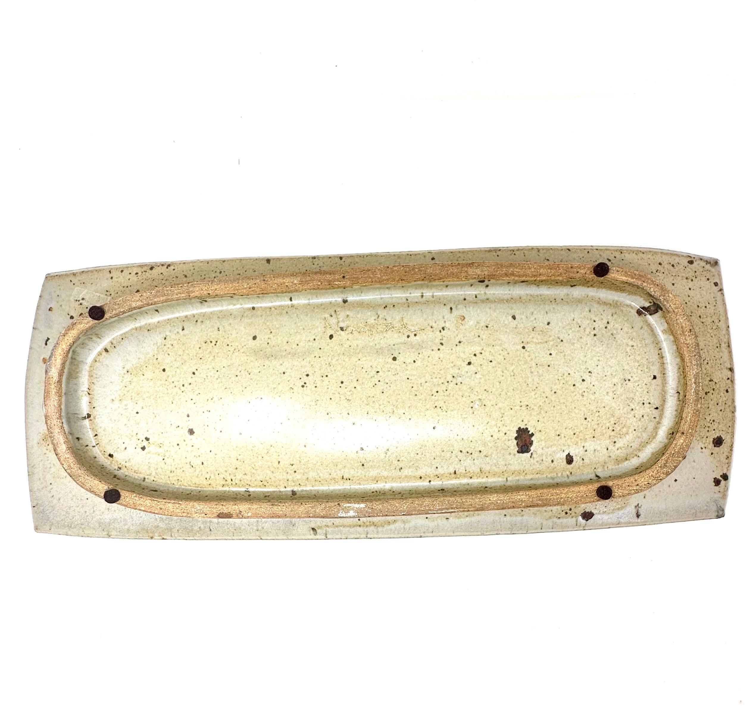 Eric Norstad Mid-Century Painted Slab Pottery Platter, Signed For Sale ...