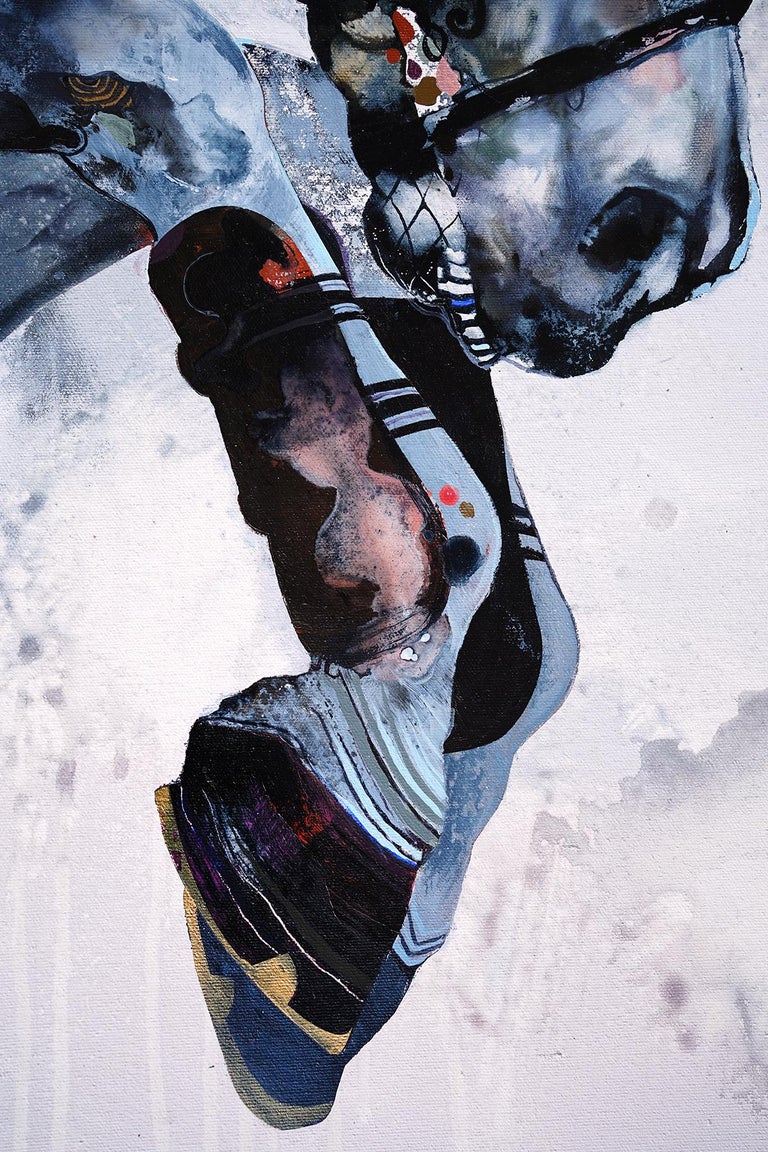 Eric Robitaille - No Return, colorful Horse oil painting, abstract ...