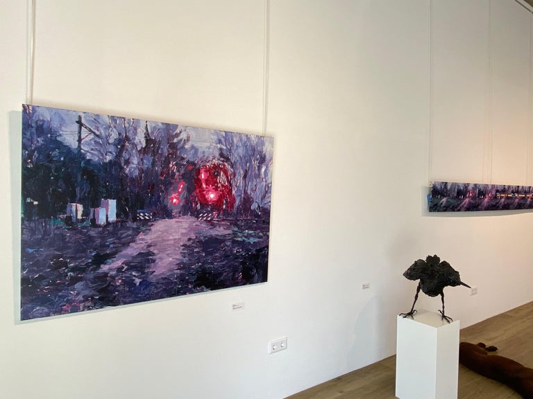 Eric Schutte - Railroad crossing - 21st Century Contemporary Colorfull ...