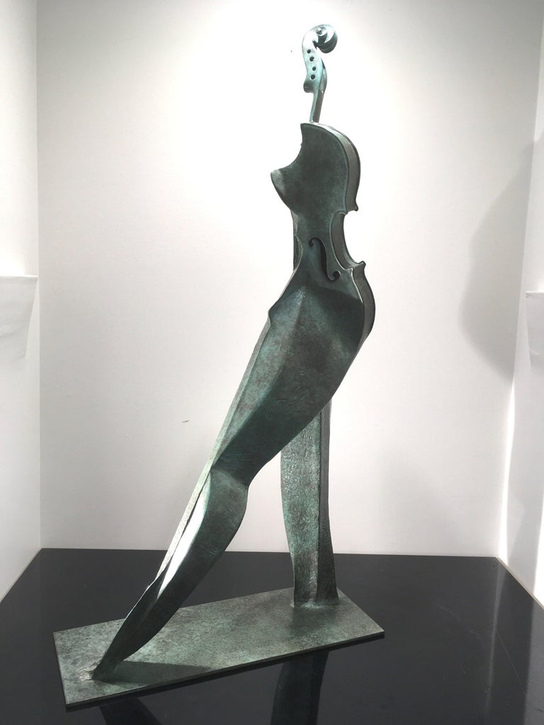 Eric Valat - Violin Woman by Eric Valat - Bronze sculpture, female ...