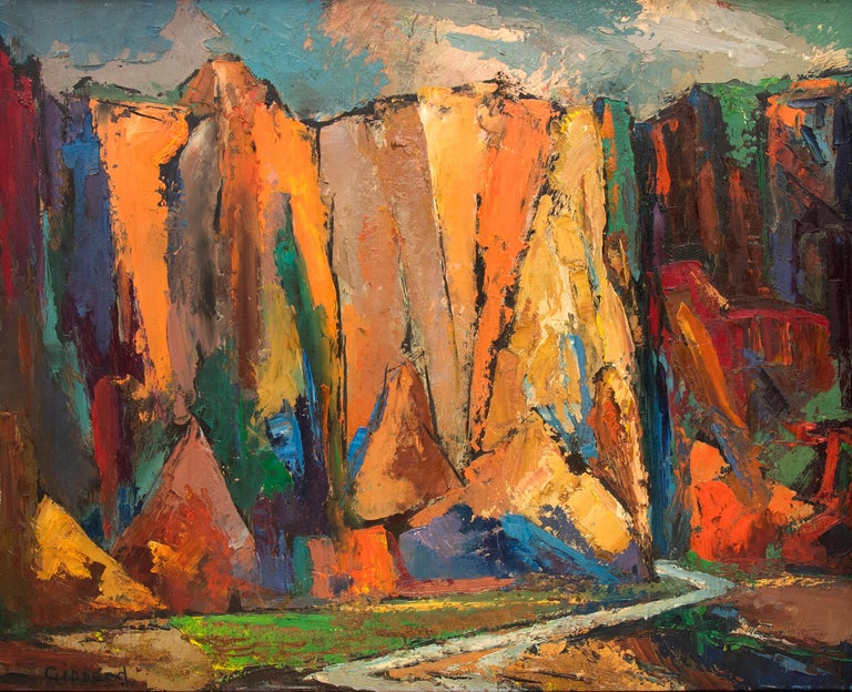 Eric Waters Gibberd - Southwestern Abstracted Mountain Landscape Oil ...