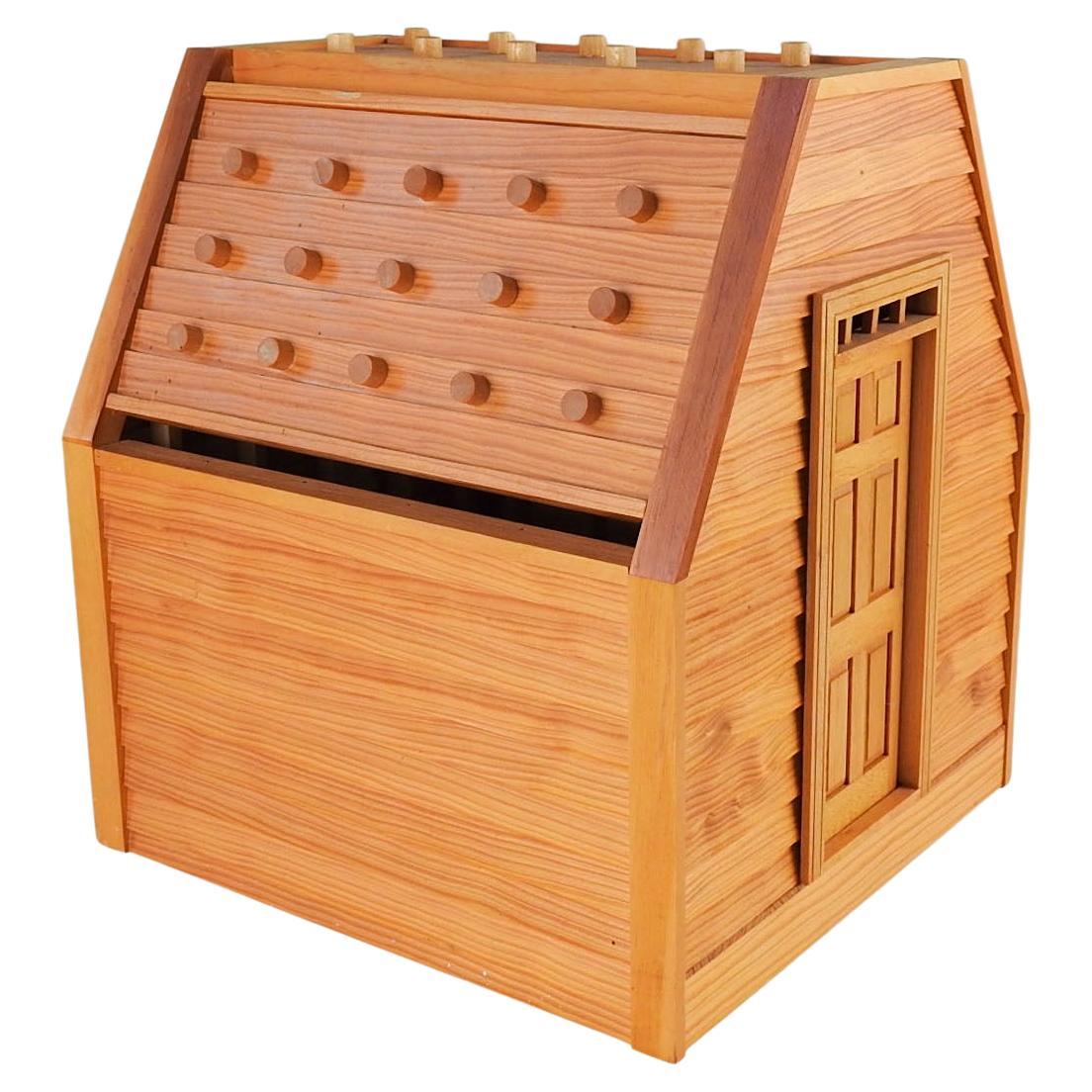 Eric Weller Abstract Graffiti Wood House Sculpture For Sale at 1stDibs