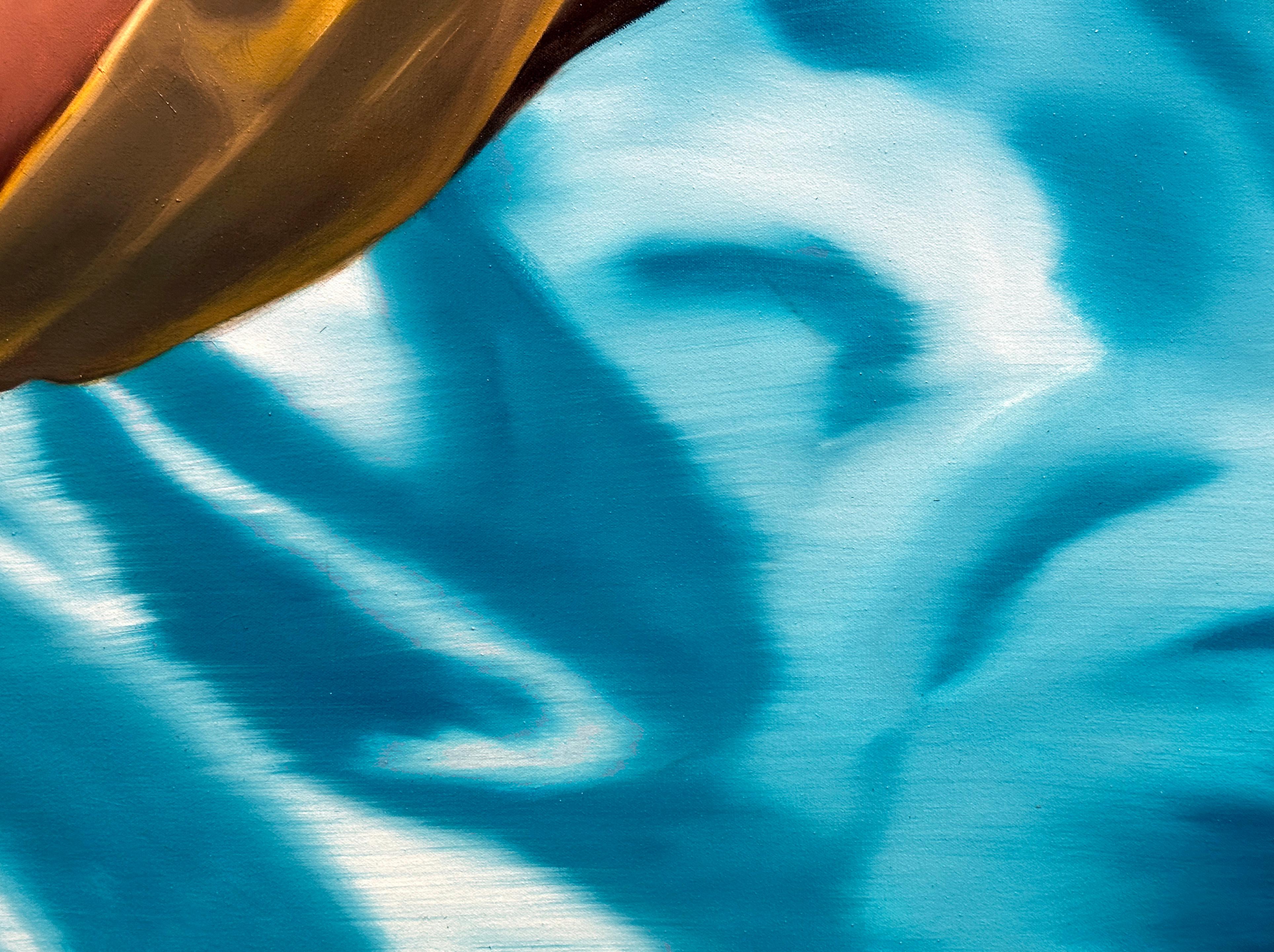 Eric Zener - VELVETINE - Contemporary Painting / Figure Swimming / Blue ...