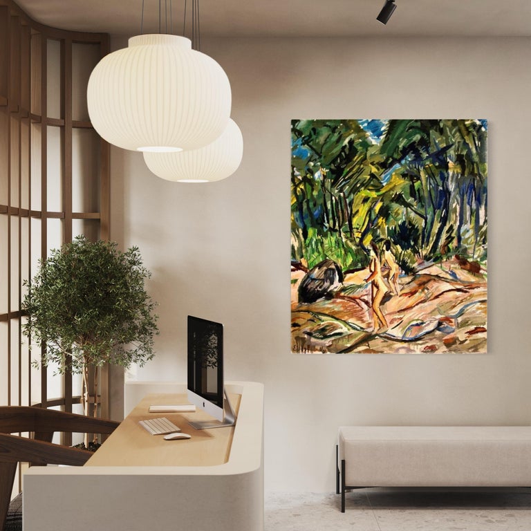 Badende am Strand, after Erich Heckel, Tapestry, Expressionist Art For ...