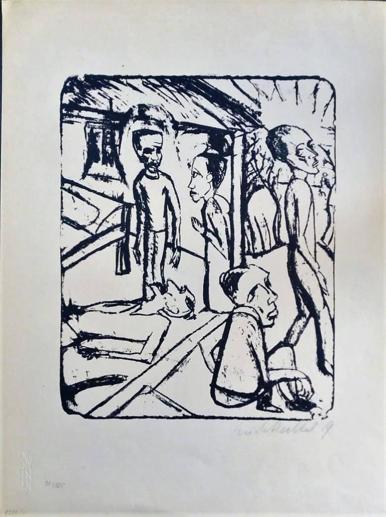 Erich Heckel - Erich Heckel Woodcut "Reclining Woman", 1913 For Sale at ...