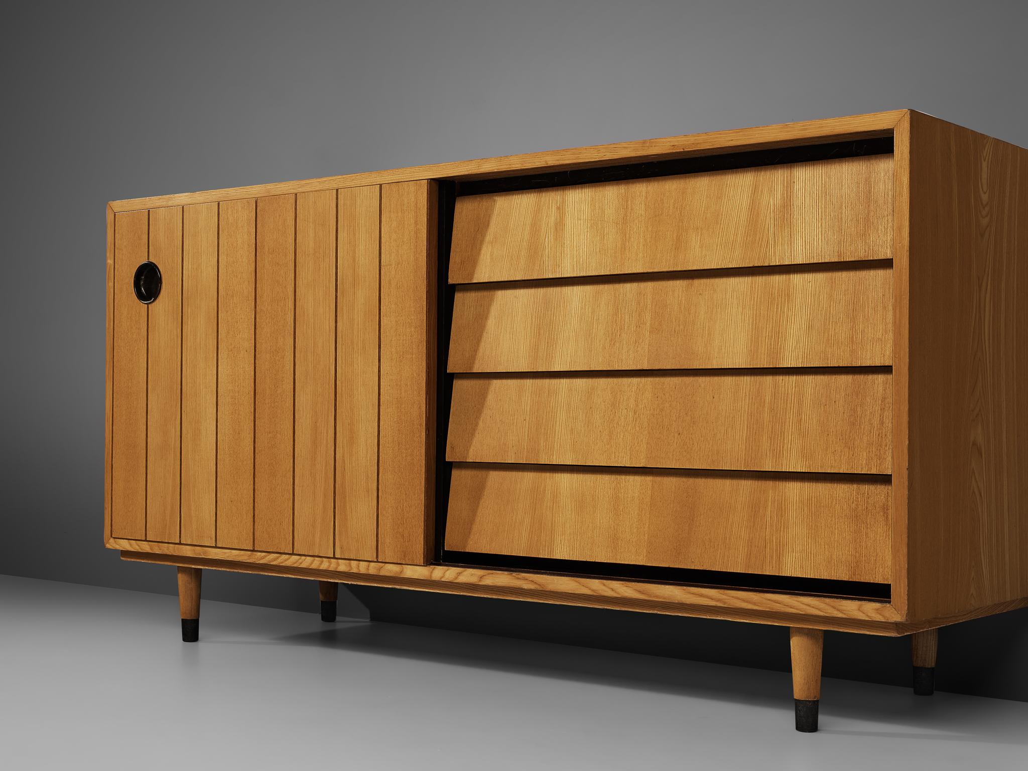 Erich Stratmann Sideboard in Ash with Drawers and Sliding Door For Sale ...