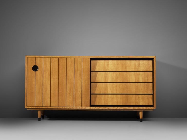 Erich Stratmann Sideboard in Ash with Drawers and Sliding Door For Sale ...