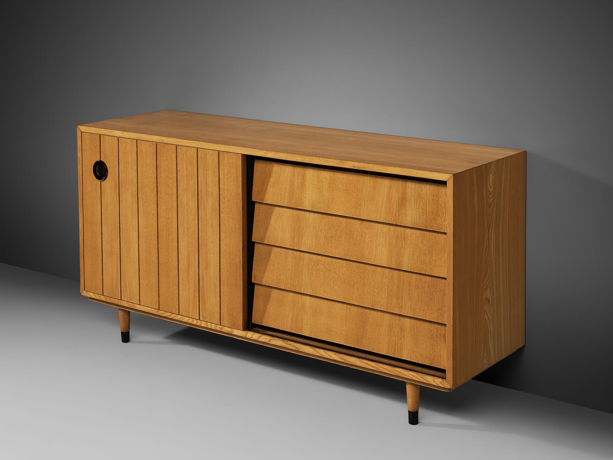 Erich Stratmann Sideboard in Ash with Drawers and Sliding Door For Sale ...
