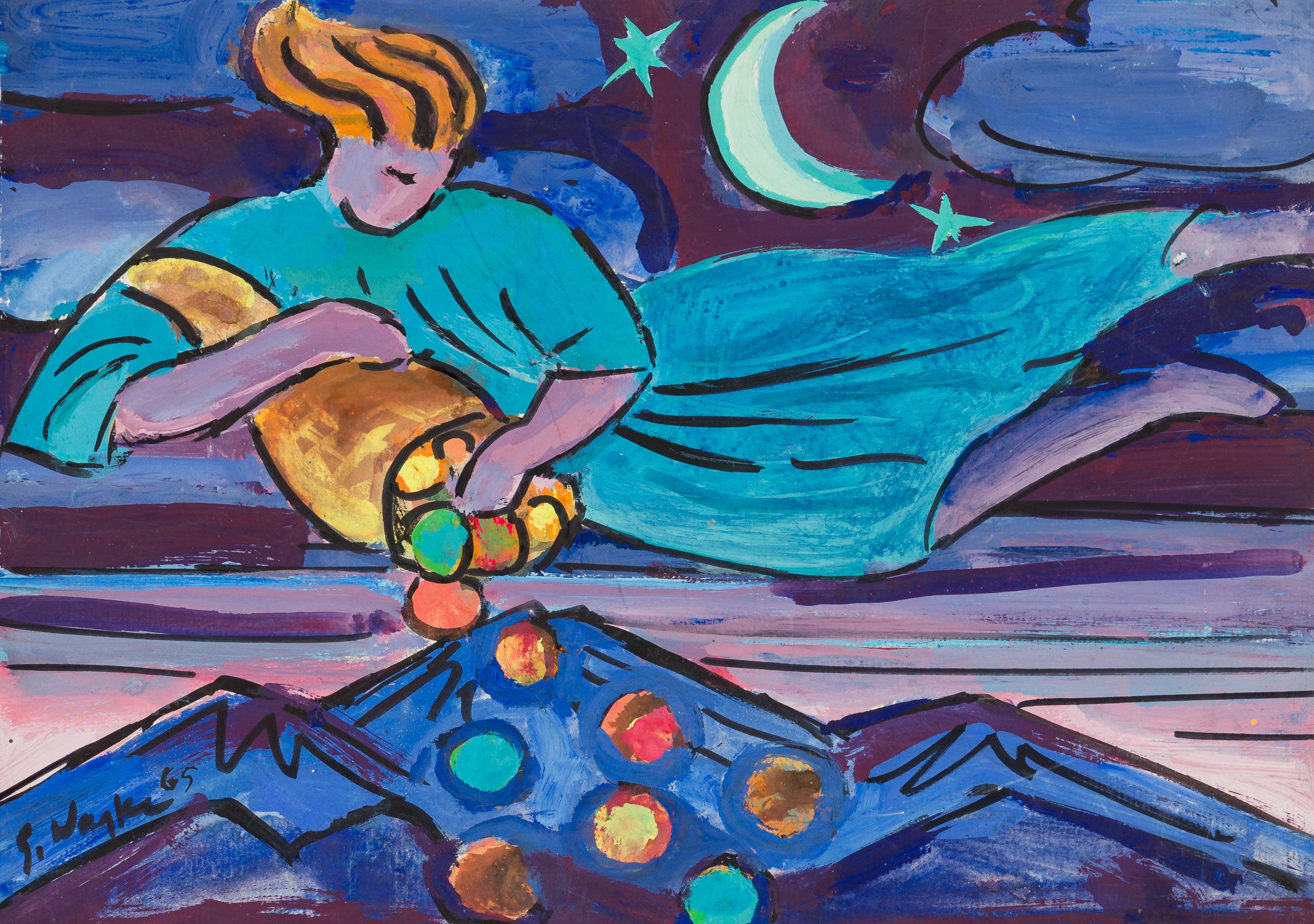 Josef Steiner - Expressionist Portrait of a Girl, circa 1968, Josef ...