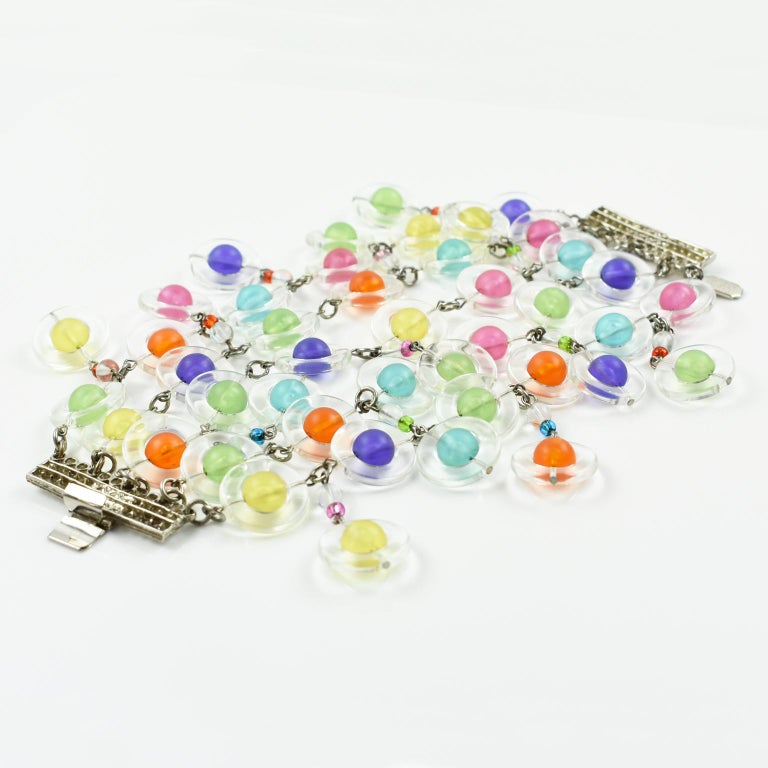 Erickson Beamon Multicolor Lucite Dangle Link Bracelet For Sale at 1stDibs