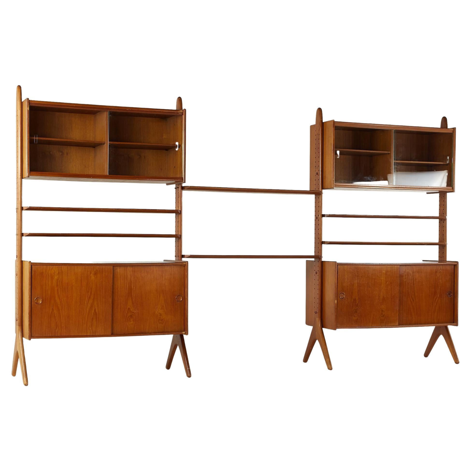 Erik Buch Style Mid Century Danish Teak Freestanding Wall Unit For Sale ...
