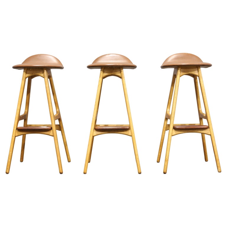 Erik Buck Bar Stools Model OD-61 Produced by O. D. Mobler in Denmark ...
