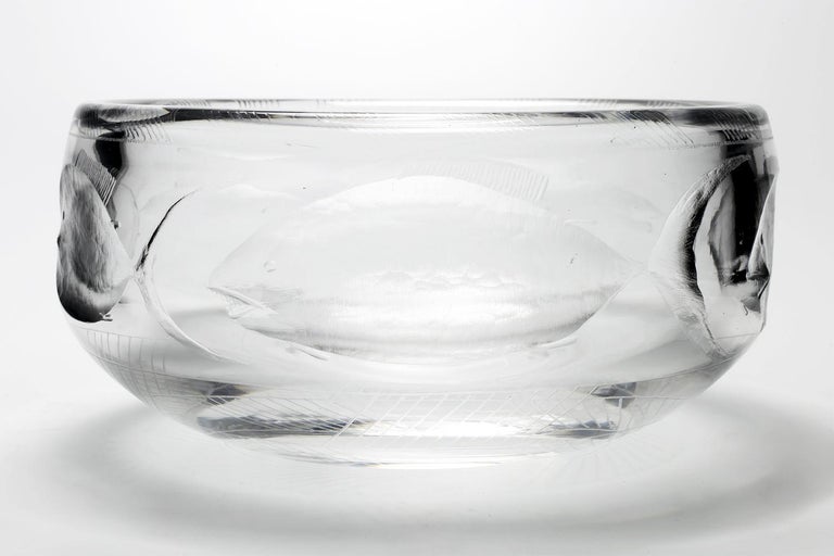 Erik Hoglund / Engraved Bowl 'Crystal' / Boda Glasbruk / 1960s For Sale ...
