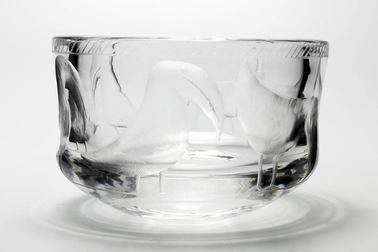 Erik Hoglund / Engraved Bowl'Crystal' / Boda Glasbruk / 1960s For Sale ...
