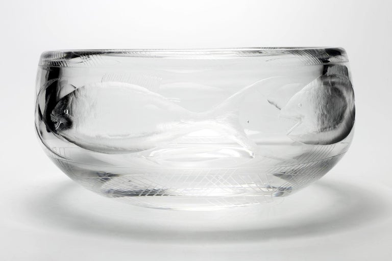 Erik Hoglund / Engraved Bowl 'Crystal' / Boda Glasbruk / 1960s For Sale ...