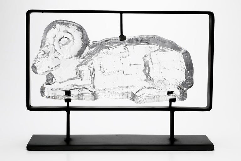 Erik Hoglund / Glass Relief in Iron Frame / Boda Glasbruk / 1960s For ...