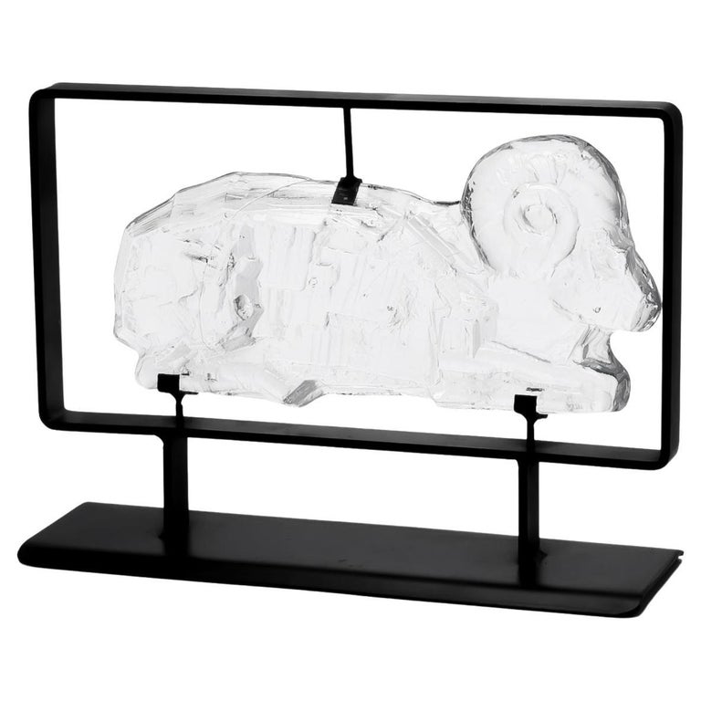 Erik Hoglund / Glass Relief in Iron Frame / Boda Glasbruk / 1960s For ...