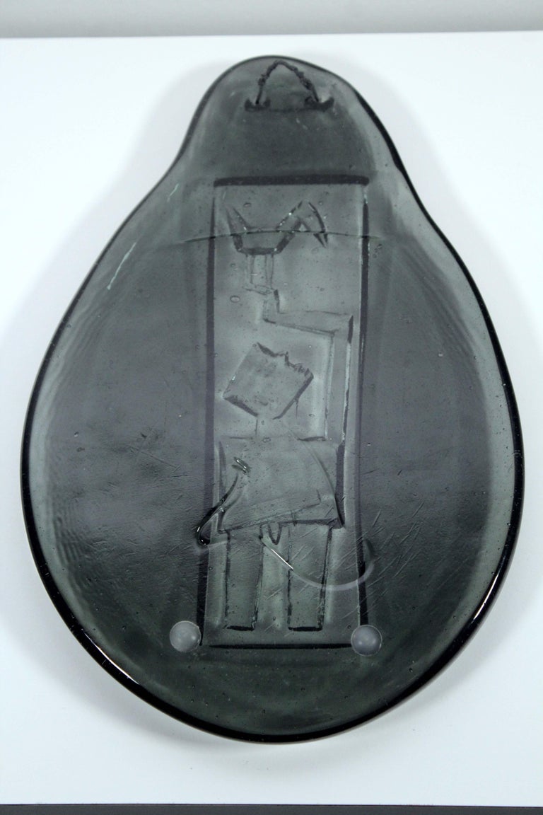 Erik Hoglund Mid-Century Modern Grey Glass People Sculpture, Sweden ...