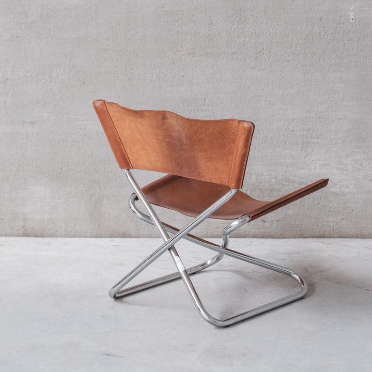 Erik Magnussen “Z-down” Mid-Century Leather and Steel Lounge Chair For ...