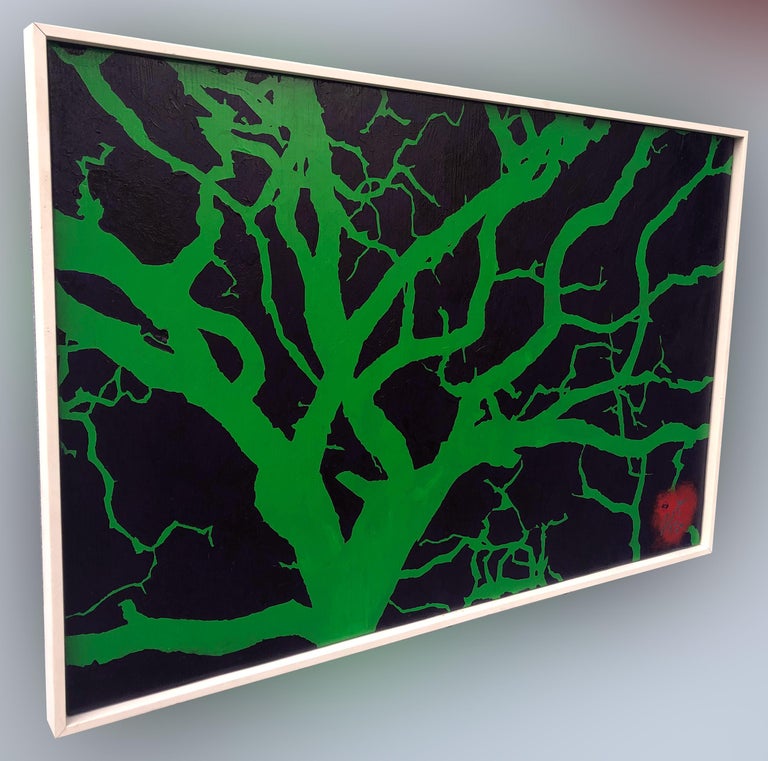 Erik Paul - Green Oak, Painting, Acrylic on Wood Panel For Sale at 1stDibs