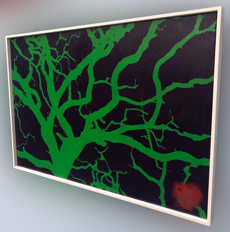 Erik Paul - Green Oak, Painting, Acrylic on Wood Panel For Sale at 1stDibs