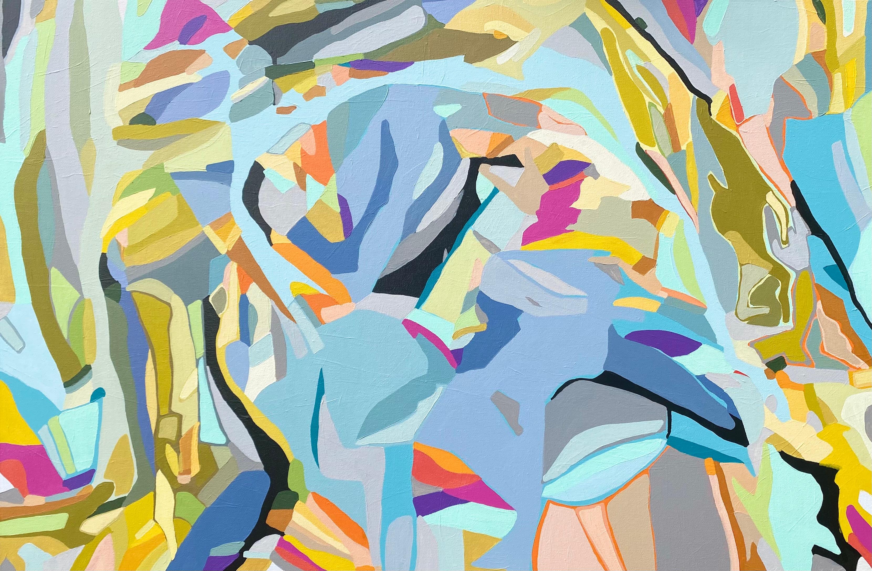 Ramona Nordal - "In Flight" Abstract Mixed Media Portrait Painting ...