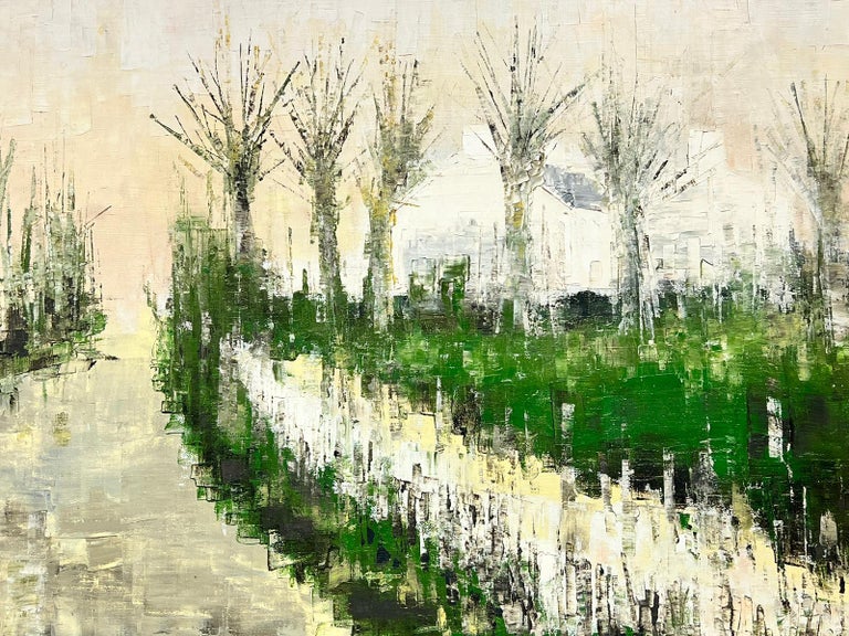 Erika - 1970’s Huge French Expressionist Green Landscape Avenue of ...
