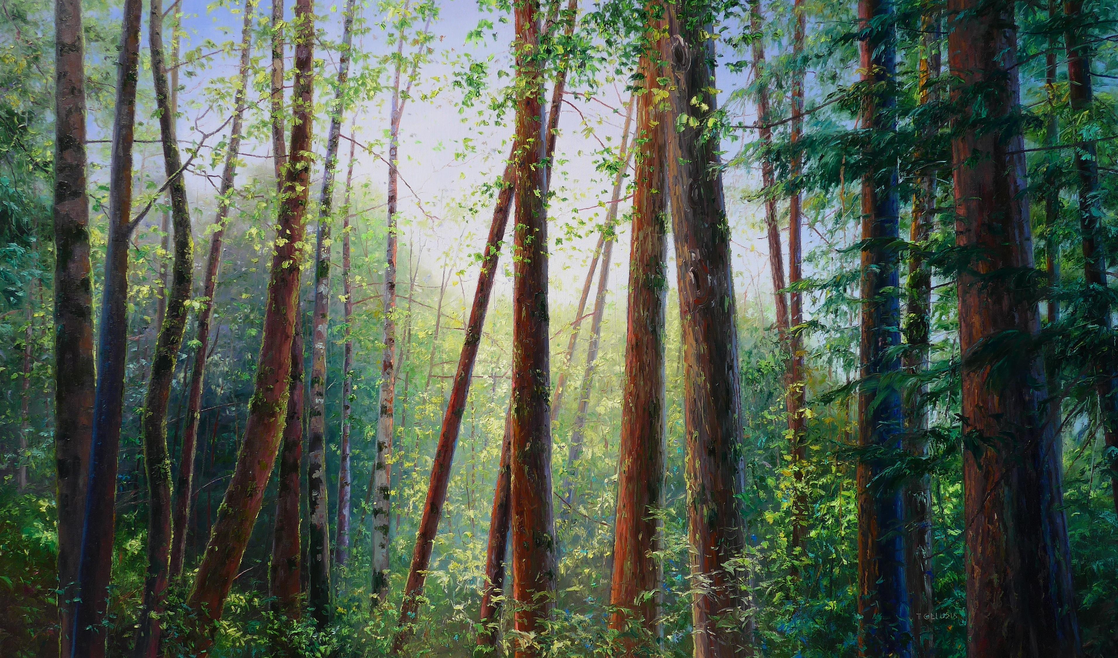 Erika Toliusis - Bambi - forest woodland realism landscape oil painting ...