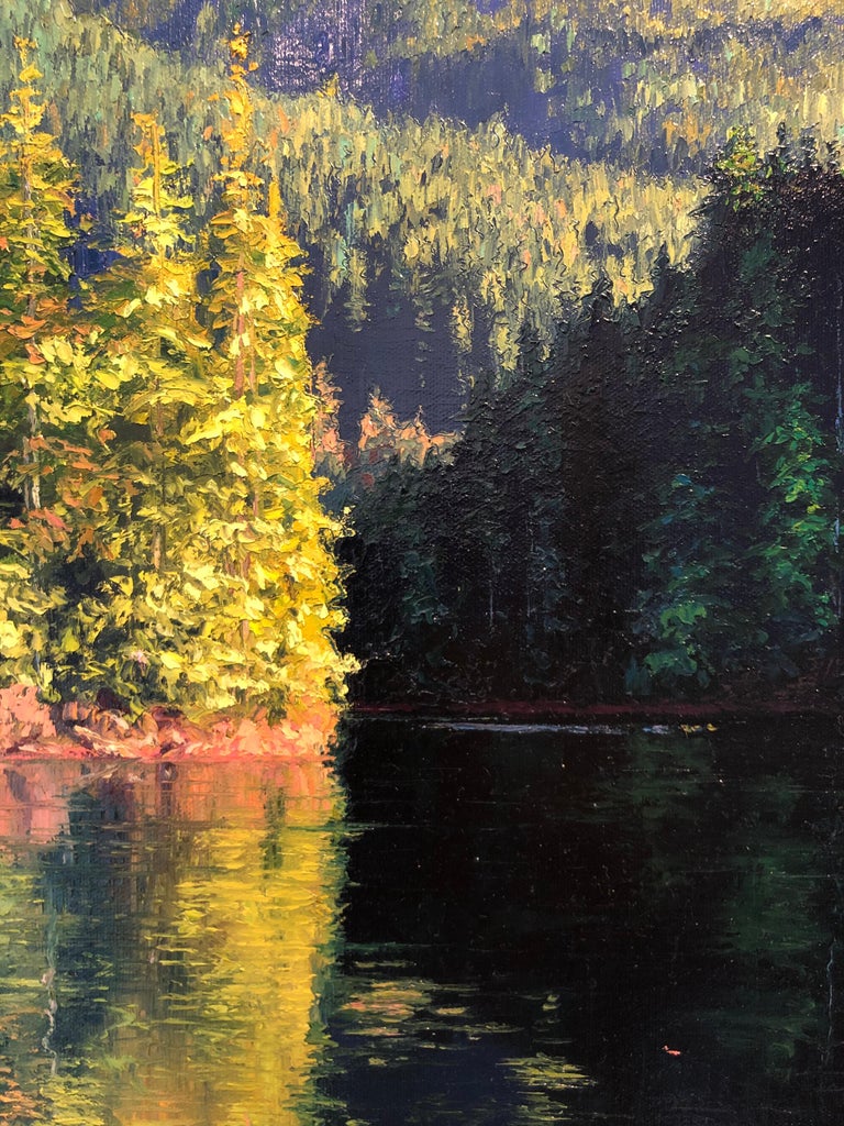 Erika Toliusis - Crisp and Quiet - trees waterscape artwork landscape ...