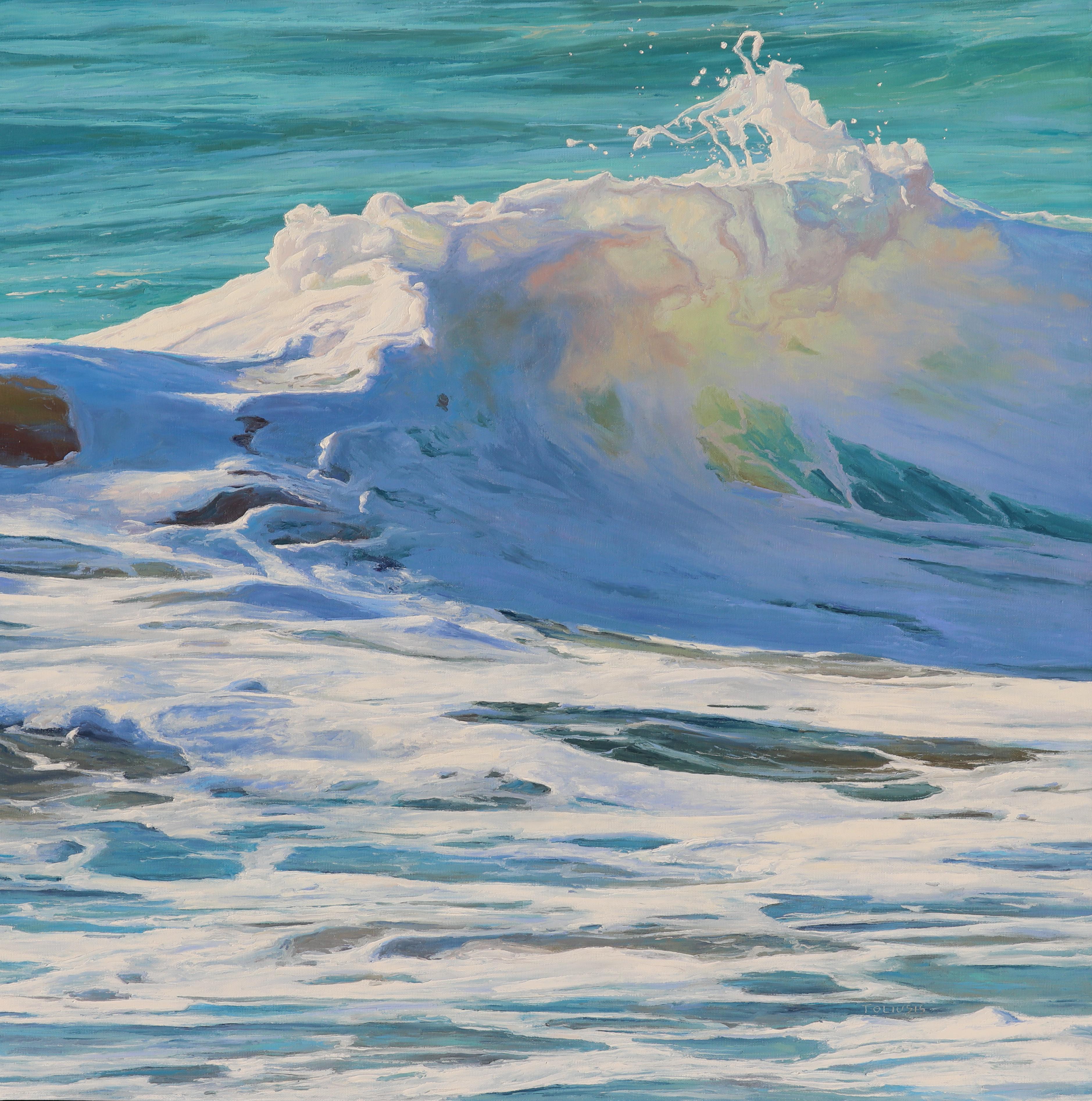 Erika Toliusis - Guided by Light - waterscape ocean oil painting modern ocean artwork realism ...