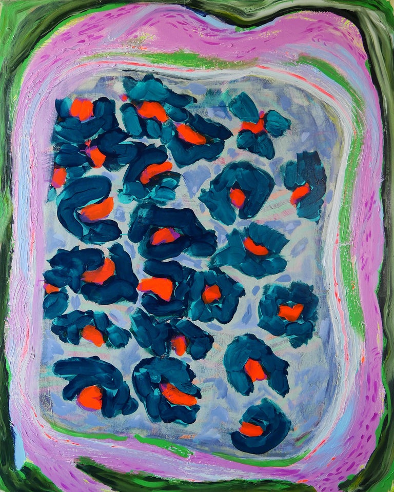 Erika Whitney - "Bloom in the Storm" Contemporary Colorful Abstract Expressionist Landscape For ...