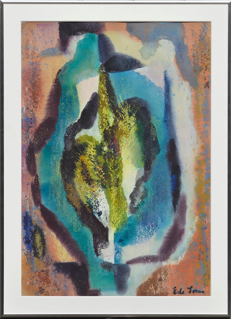 Erle Loran - Mid Century Cyan Abstract For Sale at 1stDibs