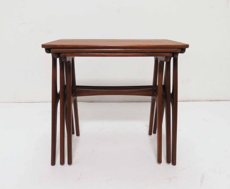 Erling Torvits for Heltborg Mobler Danish Teak Nesting Tables, circa ...