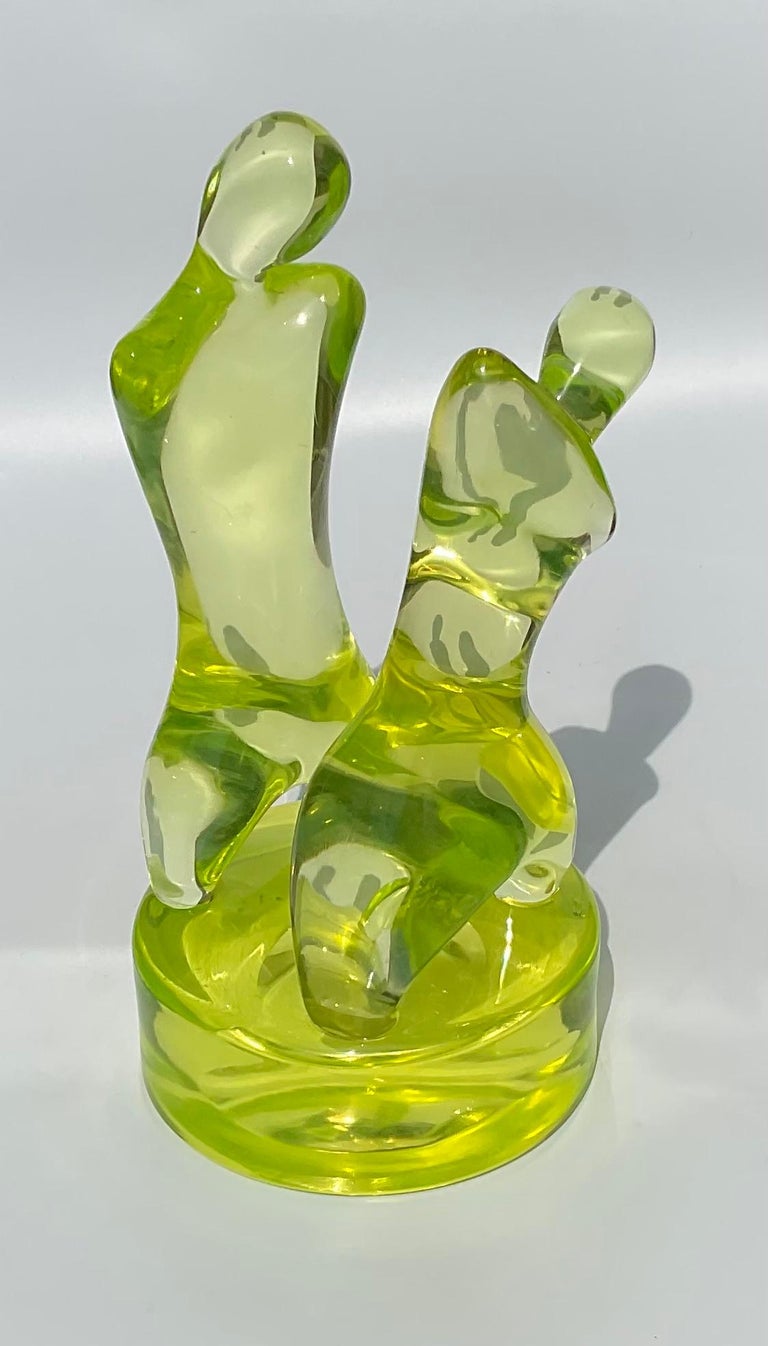 Ermanno Nason Cenedese Murano Duo Sculpture in Uranium Glass Abstract ...