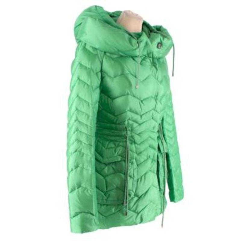 Ermanno Scervino Neon Green Hooded Quilted Puffer Jacket For Sale at ...