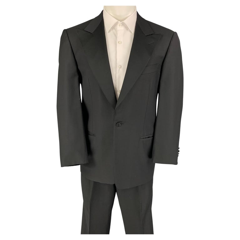 ERMENEGILDO ZEGNA for Neiman Marcus Size 38 Black Wool Suit For Sale at ...