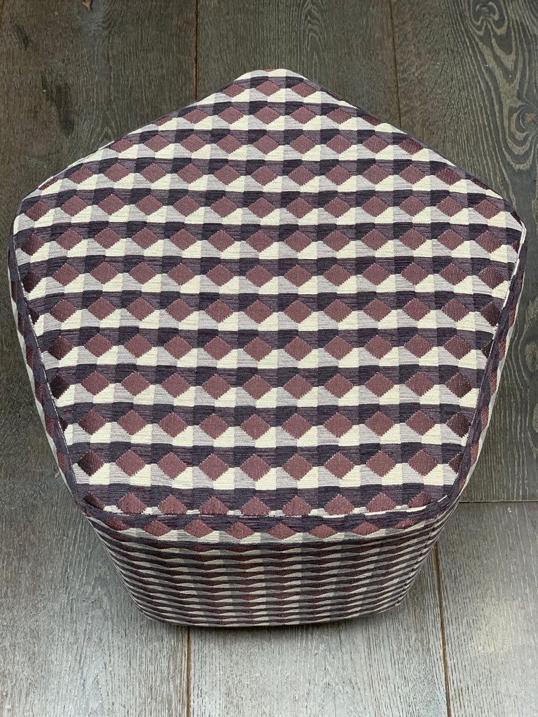 Ermes Pentagon Rio II Fabric and Antique Brass Plinth For Sale at 1stDibs