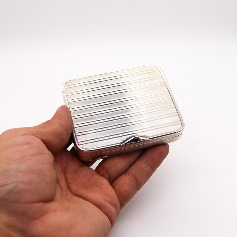 Ernest Cambeau Paris 1920 Art Deco Box .950 Sterling Silver with Ceylon ...