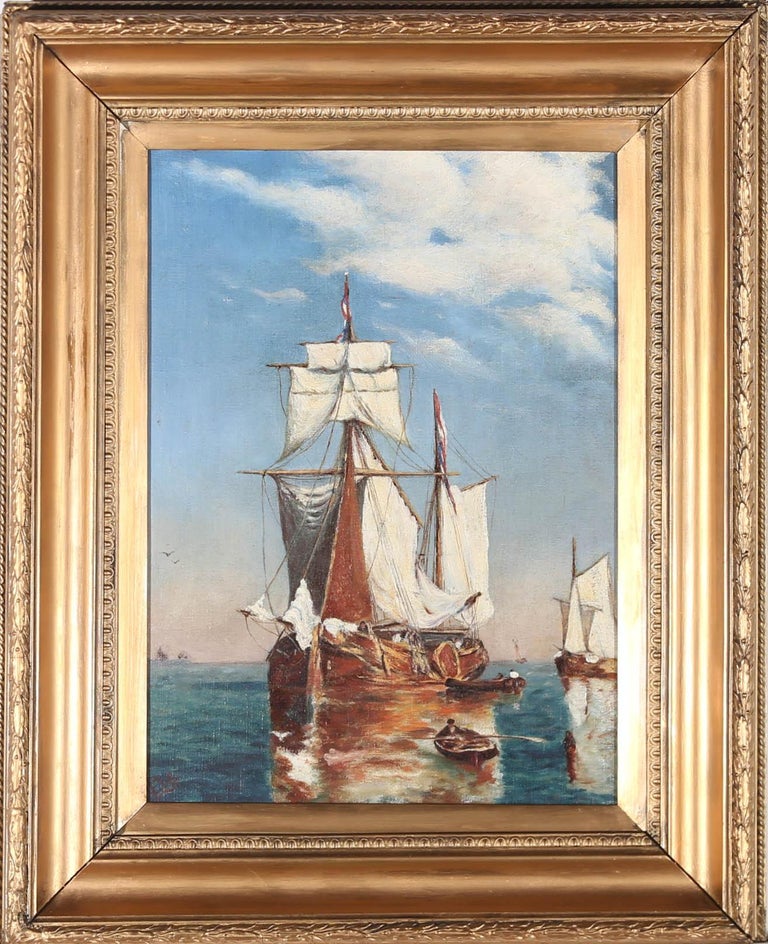 Attrib. Ernest Crofts RA (1847–1911) - 1908 Oil, Unfurling The Sails ...