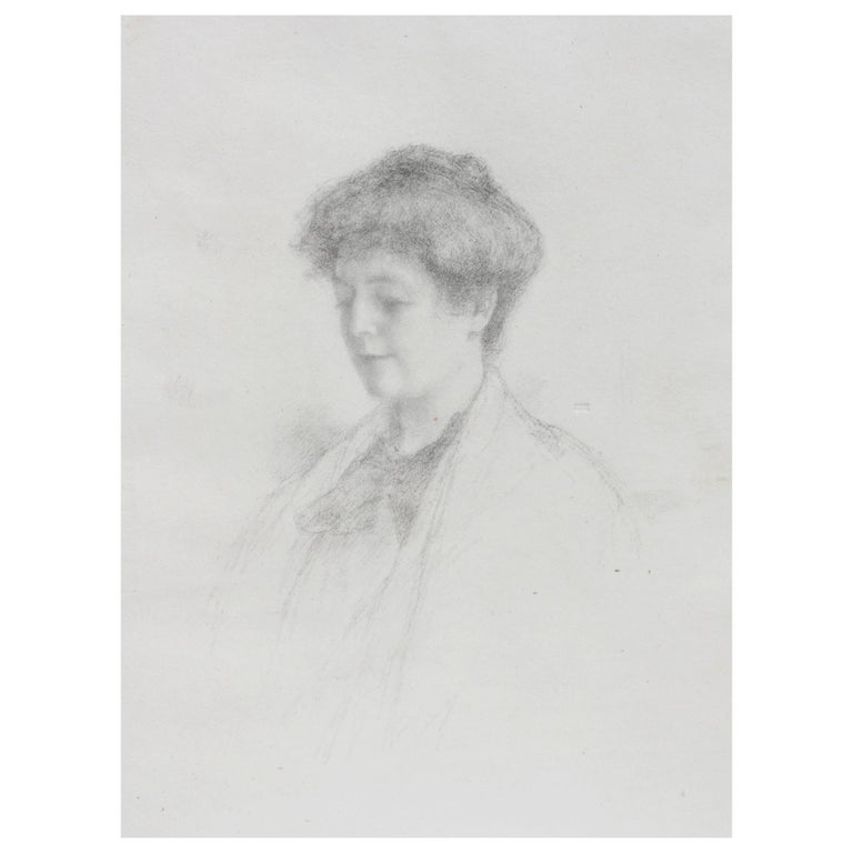 Ernest Haskell Portrait of a Woman, 3/4 View, Pencil on Paper For Sale ...