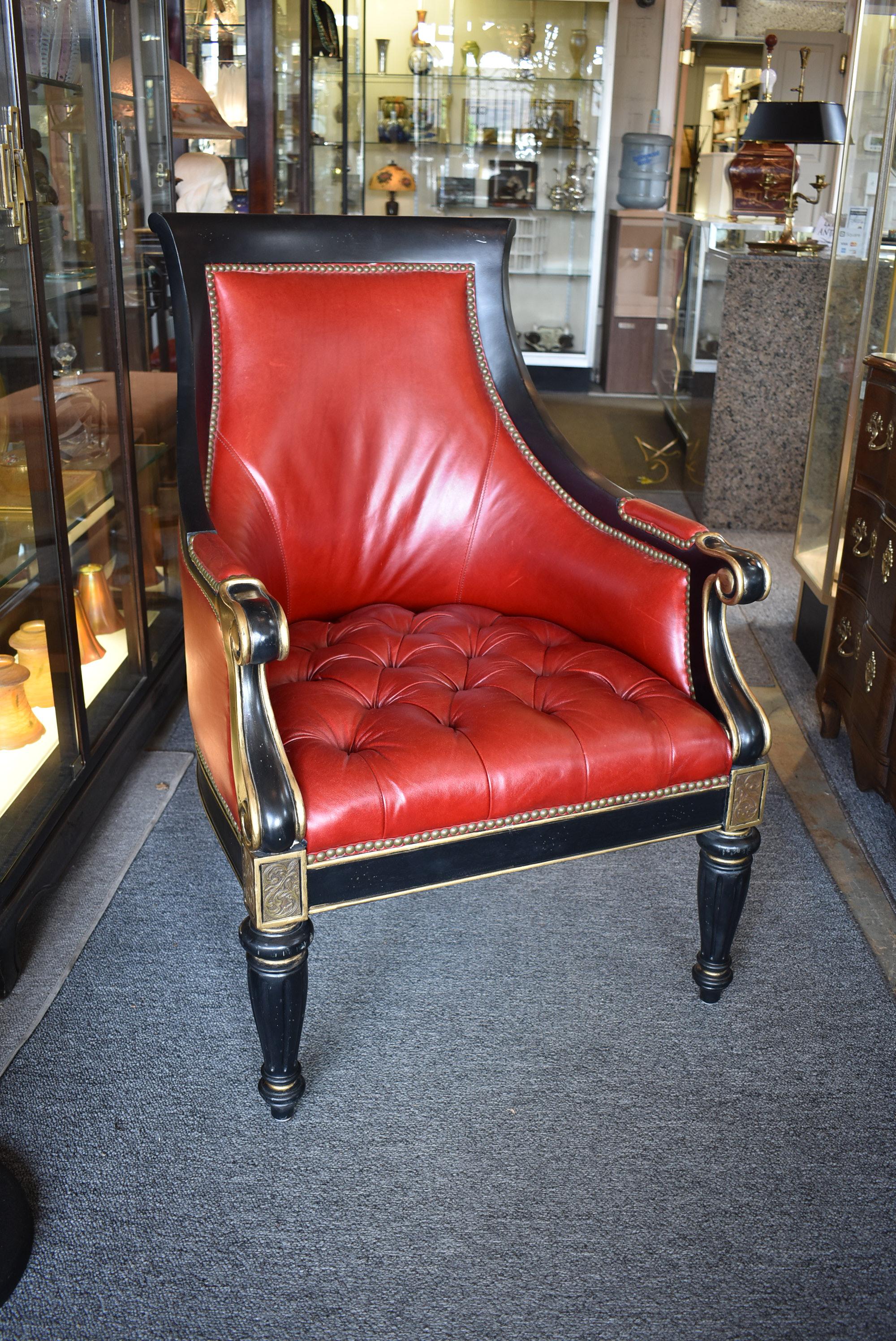 Ernest Hemingway Anson Leather Chair by Thomasville Furniture For Sale ...