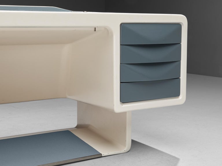 Ernest Igl for Wilhelm Werndl Directors Writing Desk in Fiberglass at ...