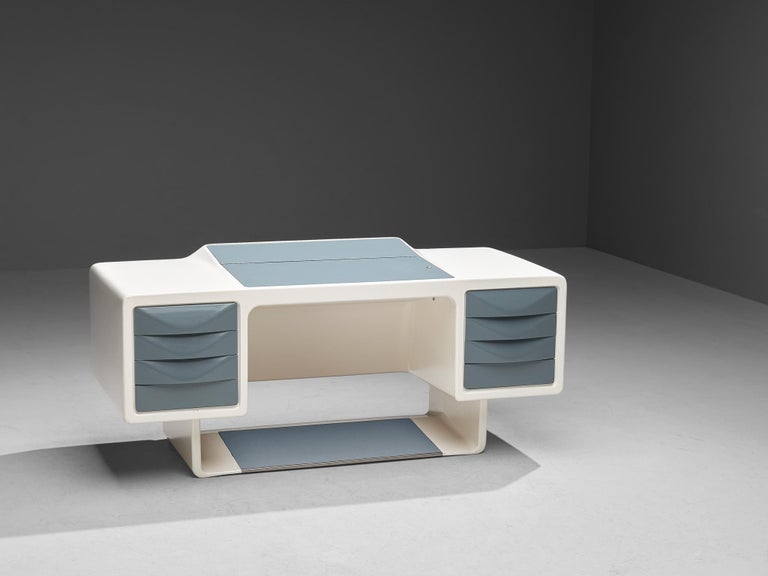 Ernest Igl for Wilhelm Werndl Directors Writing Desk in Fiberglass at ...