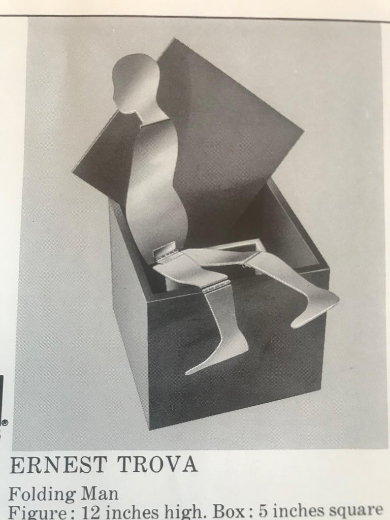 Ernest Trova Brass Folding Man Objet d'Art Sculpture For Sale at 1stDibs