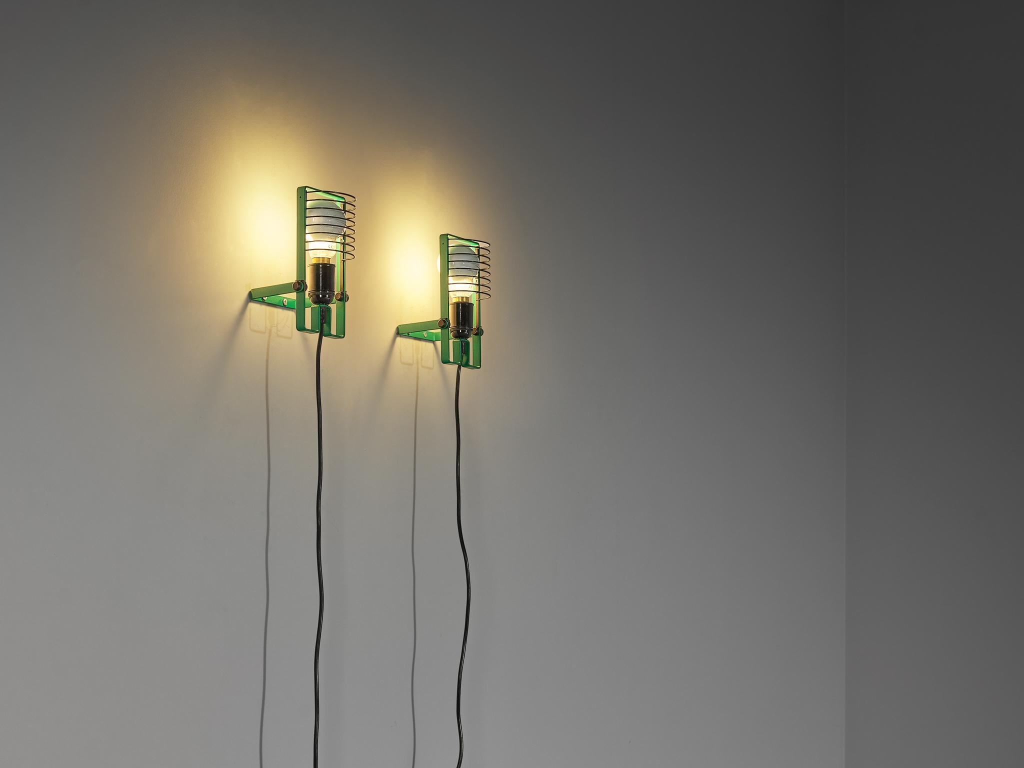 Ernesto Gismondi for Artemide 'Sintesi Faretto' Green Wall Lights For ...