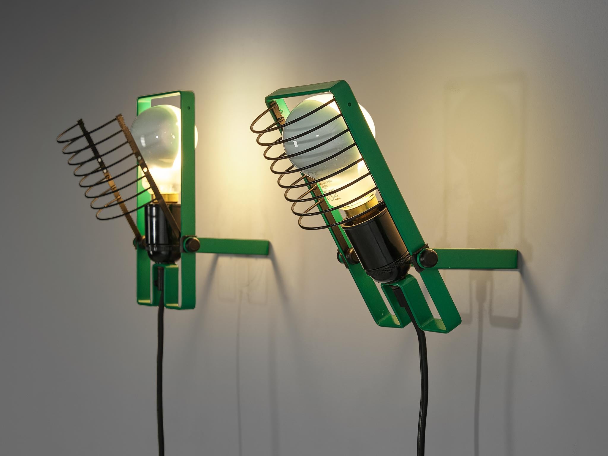 Ernesto Gismondi for Artemide 'Sintesi Faretto' Green Wall Lights For ...